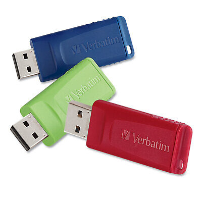 Verbatim Store 'n' Go USB 2.0 Flash Drive, 8GB, Blue/Green/Red, 3/Pack ...