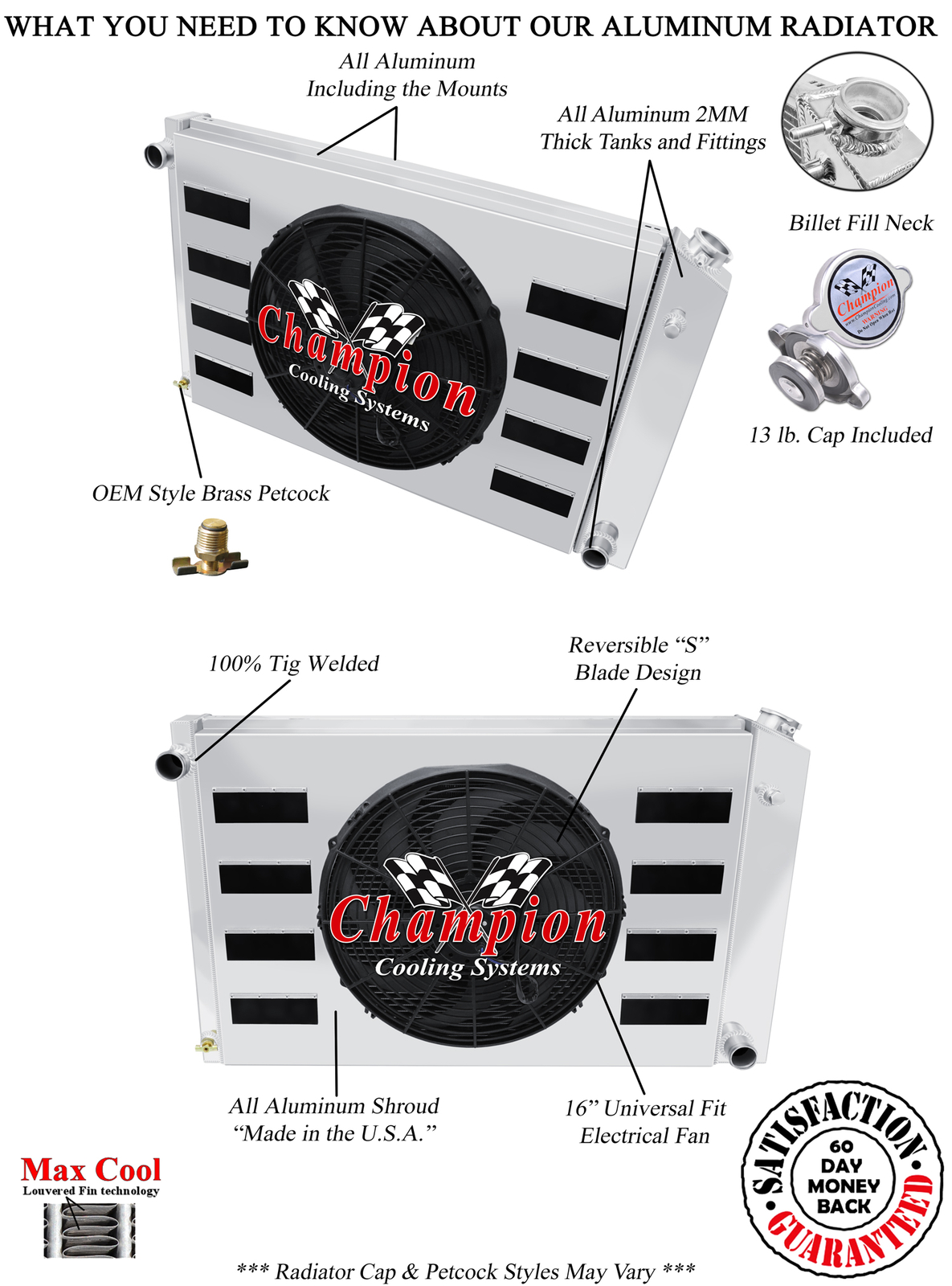 SR 3 Row DP Radiator 19x28",16" Fan,Flap Shroud,1.5,1.75-1973-1987 C/K ...