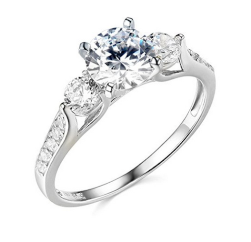 Round Cut 2.75Ct Diamond White Gold Finish Engagement Ring Simulated in ...