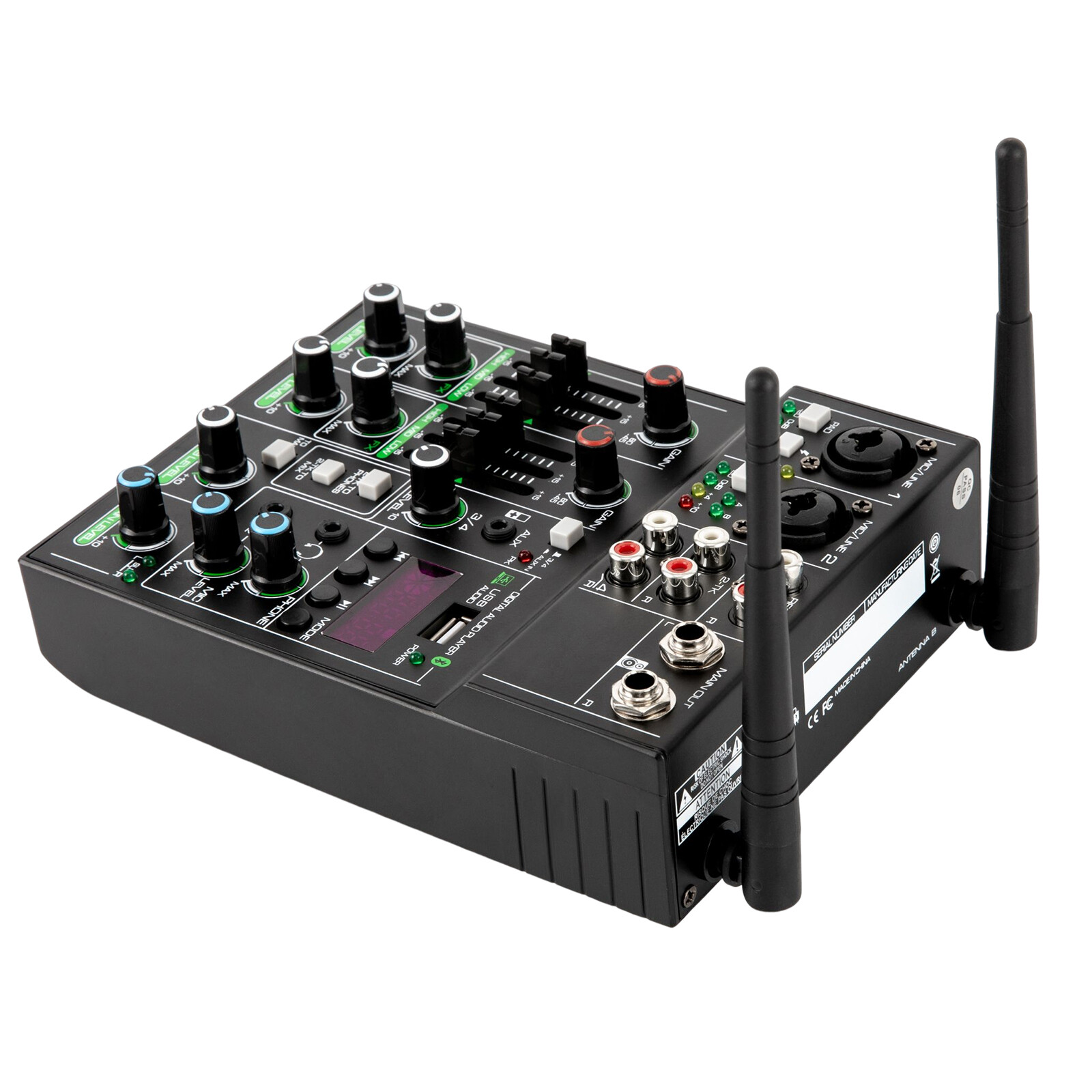 4 Channel Live Studio Audio Sound USB Compact Mixer Mixing Console ...