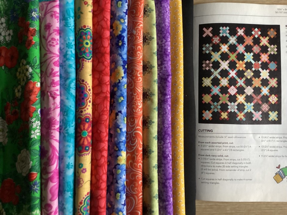 'Crosswalk' Quilt Kit - 70 5/8" x 84 3/4” - All Cotton Fabric & Pattern ...