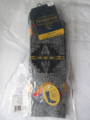 NEW IN PACKAGE Pendleton TUSCON CAMP Crew SOCK Green 9352 Wool Blend Size LARGE | eBay