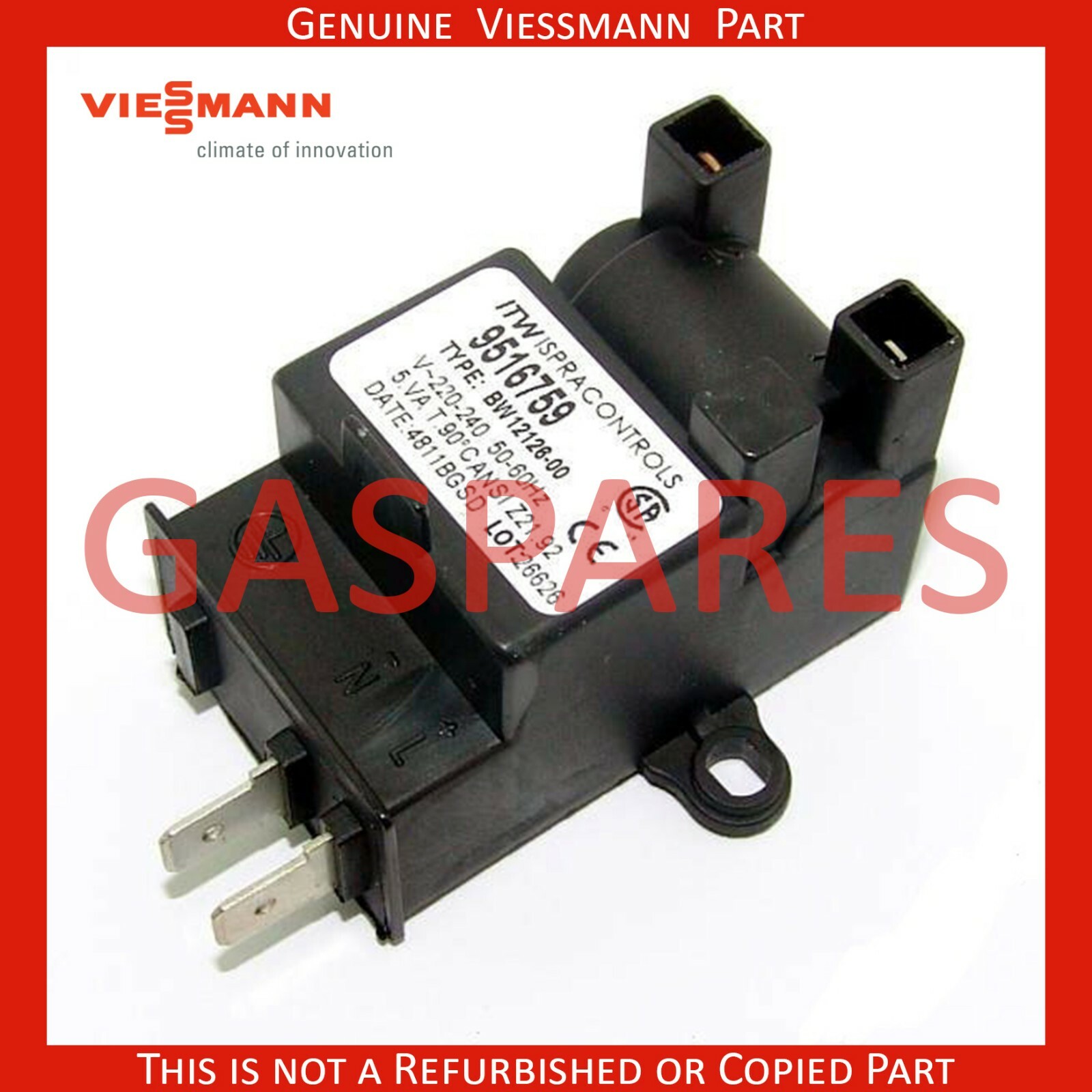 Viessmann Gas Spare Ignition Transformer Part No 7827957 New Genuine ...
