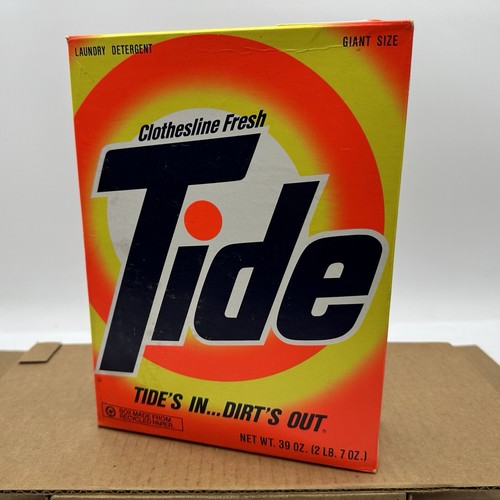 Vintage TIDE Laundry Detergent 1980s Prop Sealed RARE GIANT 39oz New ...