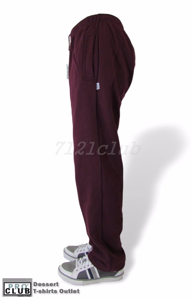 PRO CLUB Men's Sweatpants Fleece Jogger Pants Standard Fit Open Bottom ...