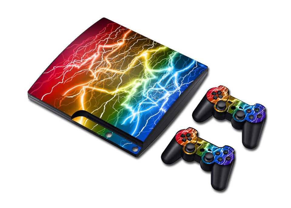 Skin Decal Sticker Cover for PS3 Slim PlayStation 3 Slim Console &2 ...