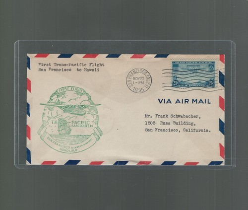 US First Flight Cover Pan Am San Francisco to Honolulu Hawaii 1935 US ...