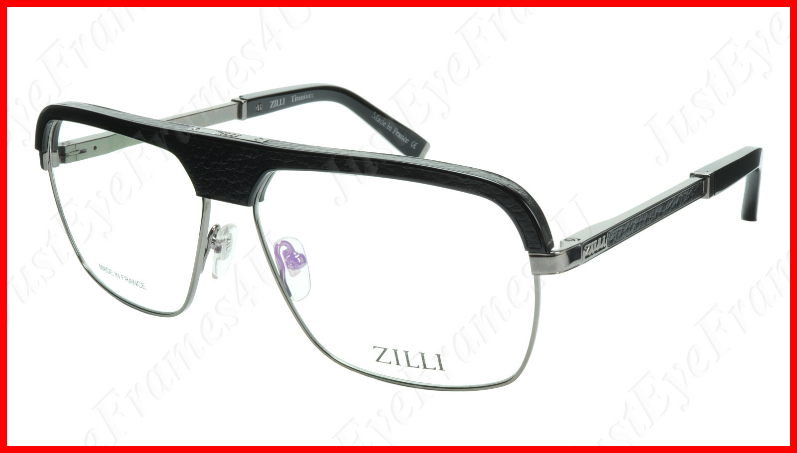 ZILLI Eyeglasses Frame Titanium Acetate Gunmetal France Made ZI 60033 ...