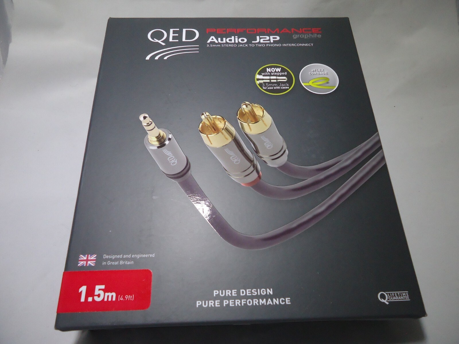QED QE6500 Performance Audio J2P Graphite Jack to Phono, 1.5m (4.9 ft ...