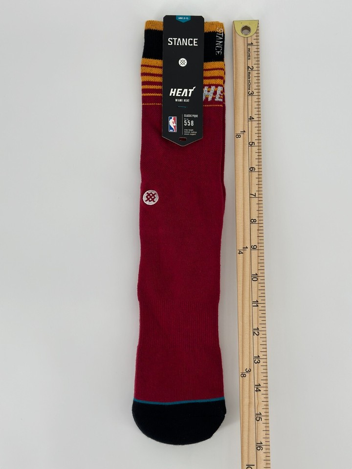 Stance Socks Men's Large (Size 9-12) Miami Heat Arena Logo Basketball ...