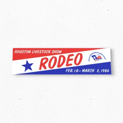 Houston Rodeo 1986 Bumper Sticker - TEXAS Cowboy Country - Vinyl Decal ...