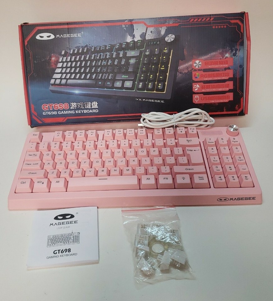 Gaming Keyboard Magegee GT 698 Pink RGB Cool Lighting Effect ...