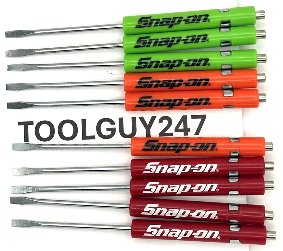 (10) Ten SNAP ON Pocket Screwdriver Flat Tip Screwdrivers, Magnet End ...