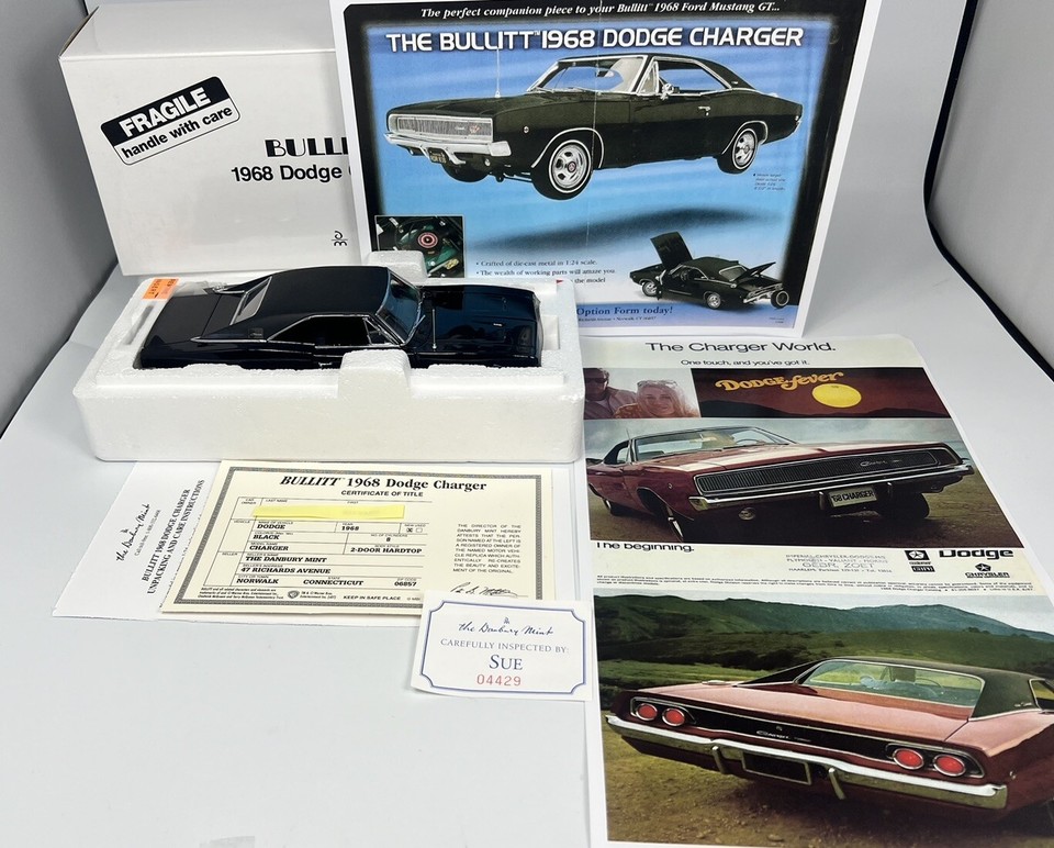 Danbury Mint 1968 Dodge Charger Movie “Bullitt” Black 1:24 Box* Paper ...