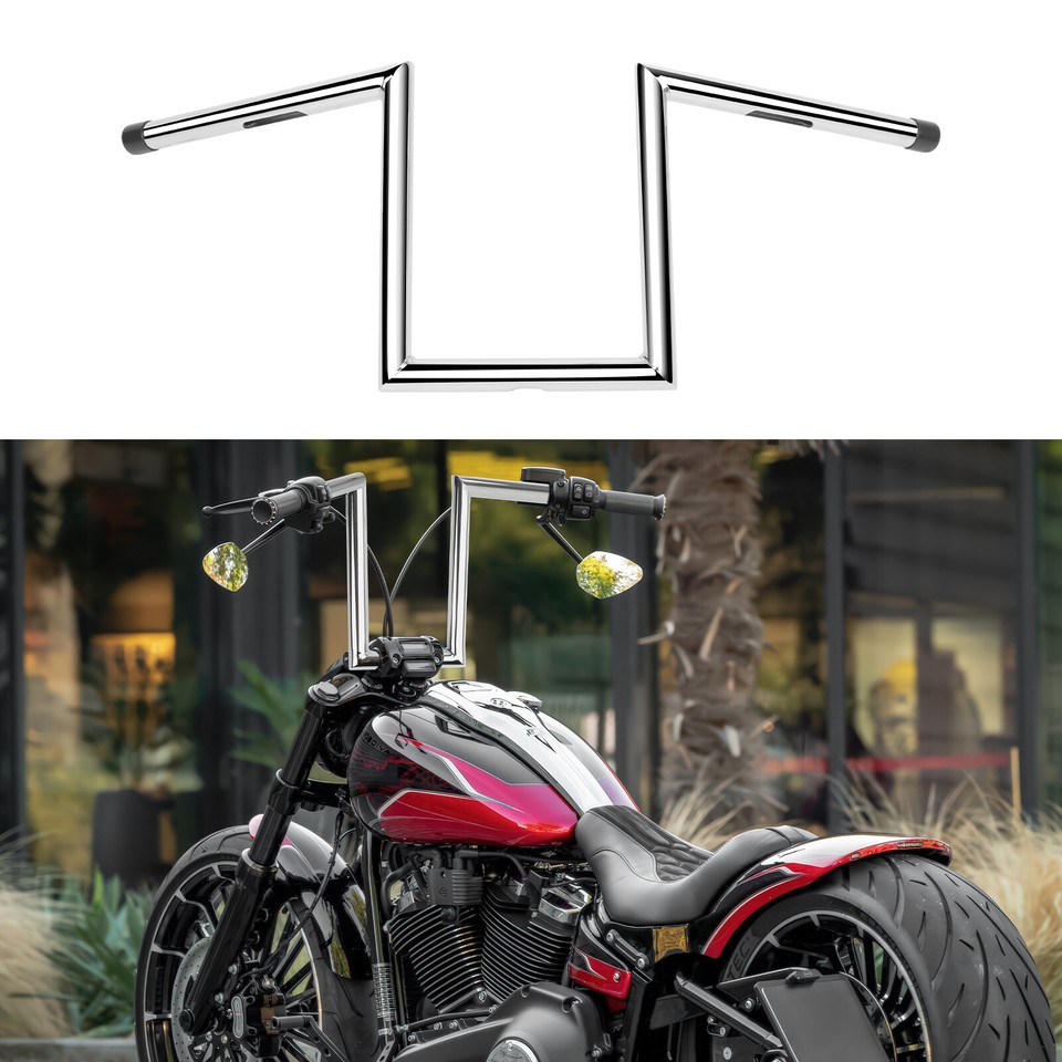 Motorcycle 1" inch Drag Z-Bar Rise 8" 10" Ape Hanger Handlebar For ...
