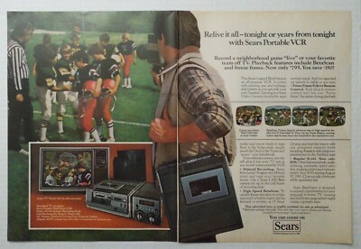 1981 SEARS Portable VCR 2 Page Magazine Ad - Relive It All - School ...