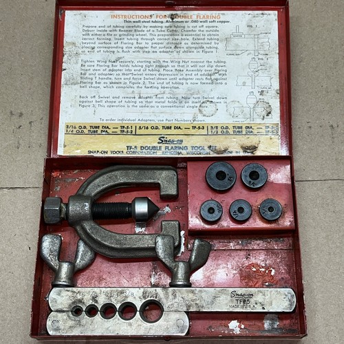 Snap On Tools TF5 Double Flaring Tool Kit In Metal Box USA Made Tool ...
