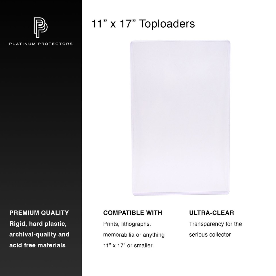 Platinum Protectors 11x17 Toploaders for Posters Lithographs Art ...