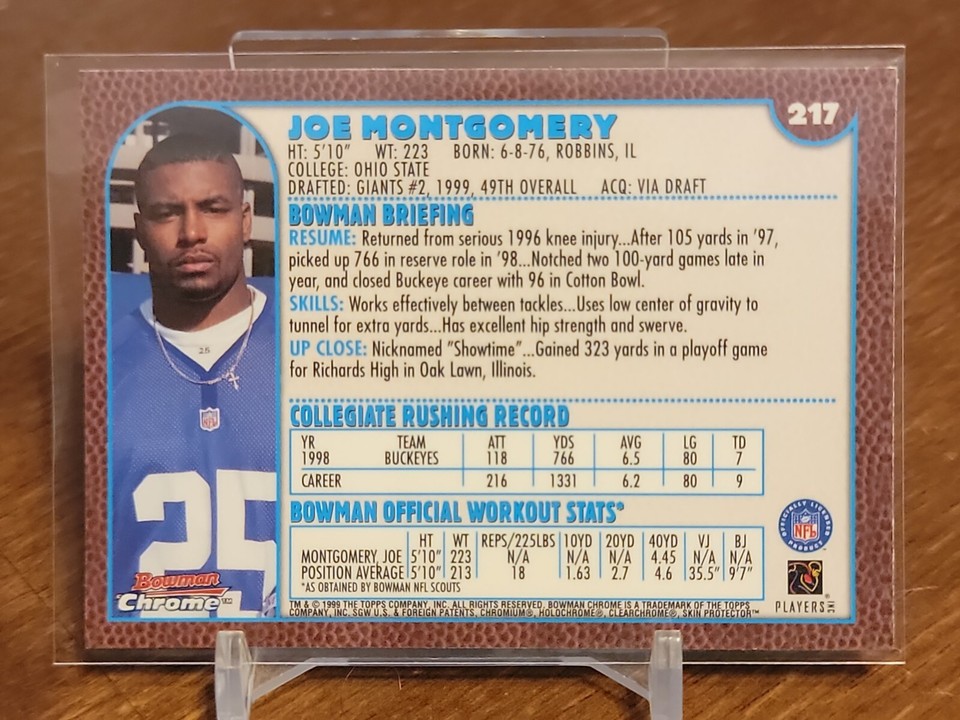 1999 Bowman Chrome Joe Montgomery RC #217 | eBay