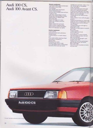 1986 AUDI 100 & 100 AVANT Range German 38p Brochure in English C3 CC CS ...