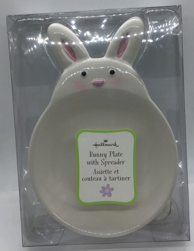 Hallmark Easter Bunny Plate With Spreader Cottontail Set Spring - NIB ...