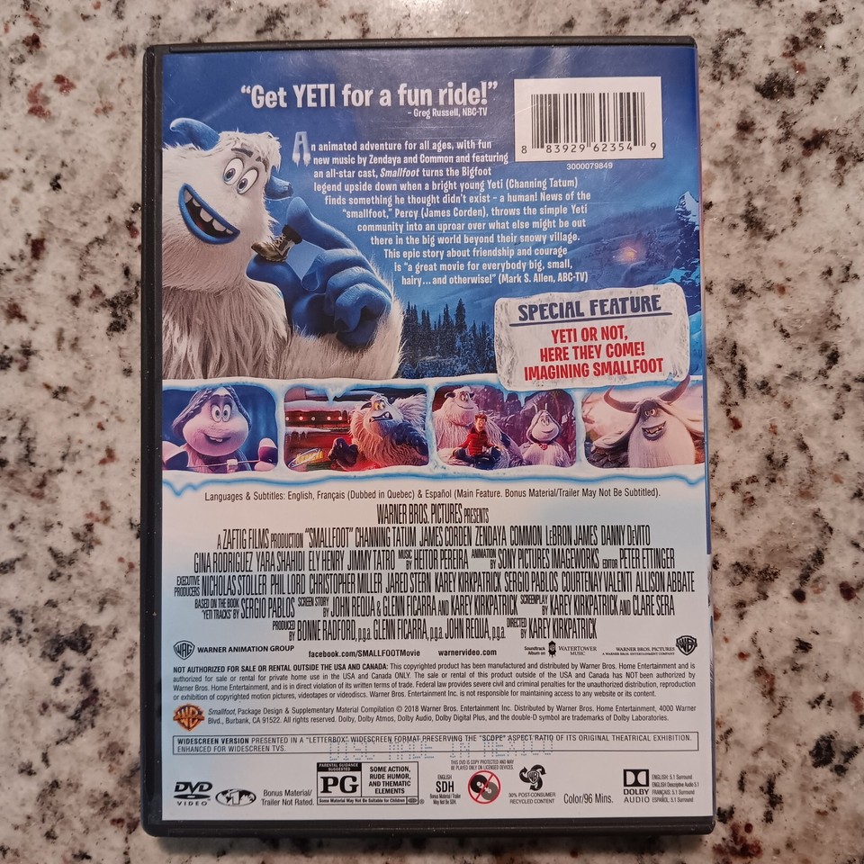 Smallfoot (DVD, 2018) Animated Movie Channing Tatum Zendaya LeBron ...