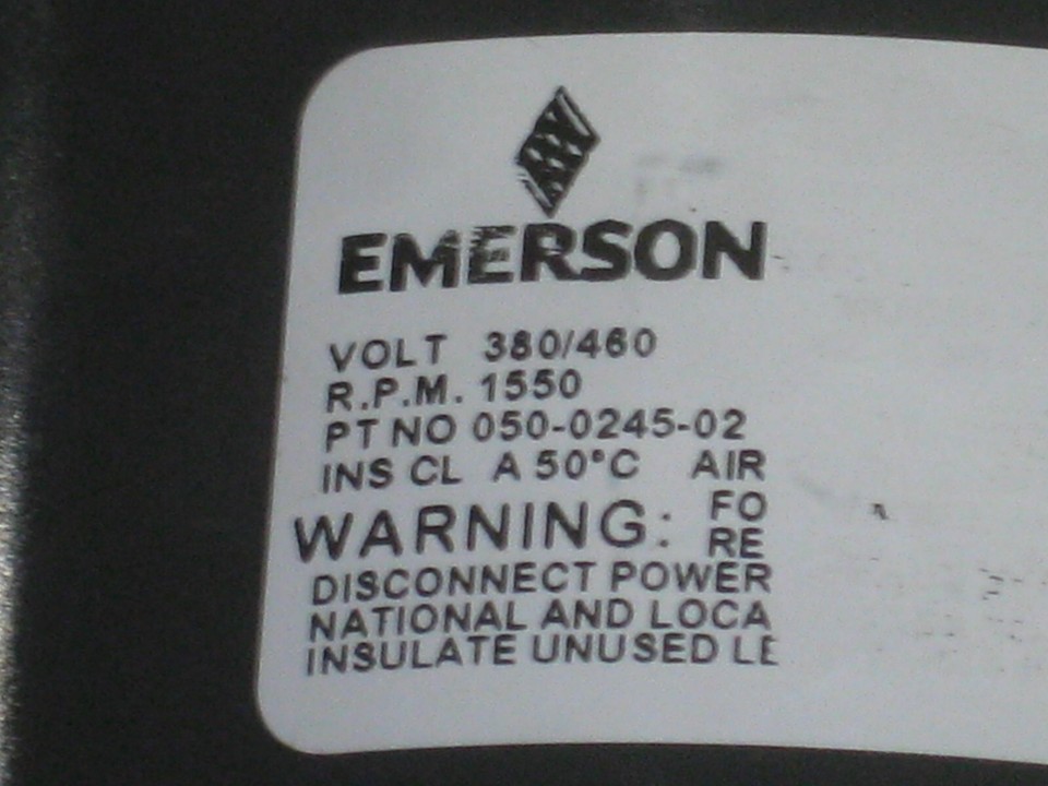 1/12 HP, 380/460V 1 PH 1550 RPM CWLE Frame 42Y, Condenser Fan Motor 050 ...