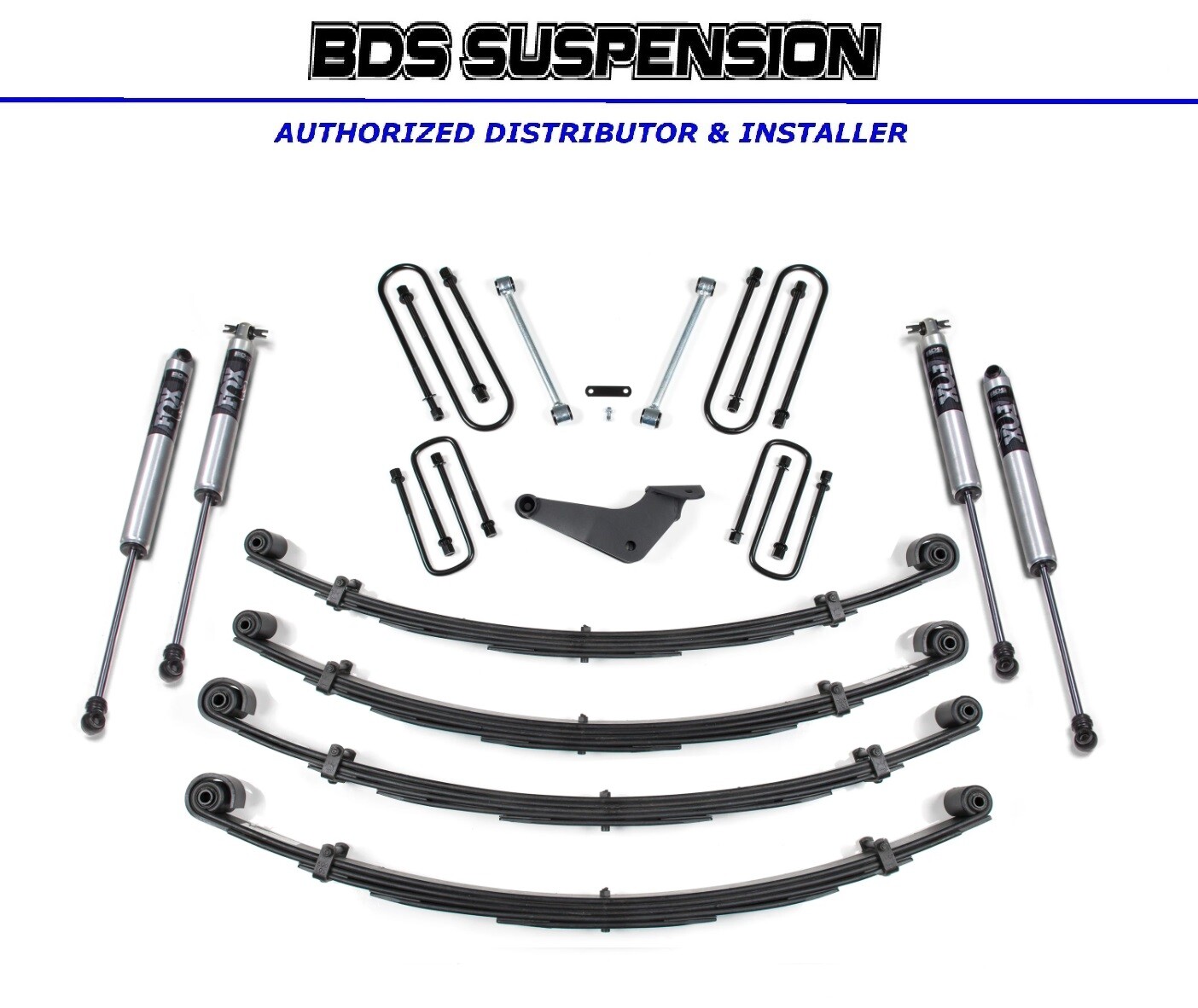 2000-2005 Ford Excursion 4WD 4" BDS Leaf Spring Lift Kit w/Fox Shocks ...