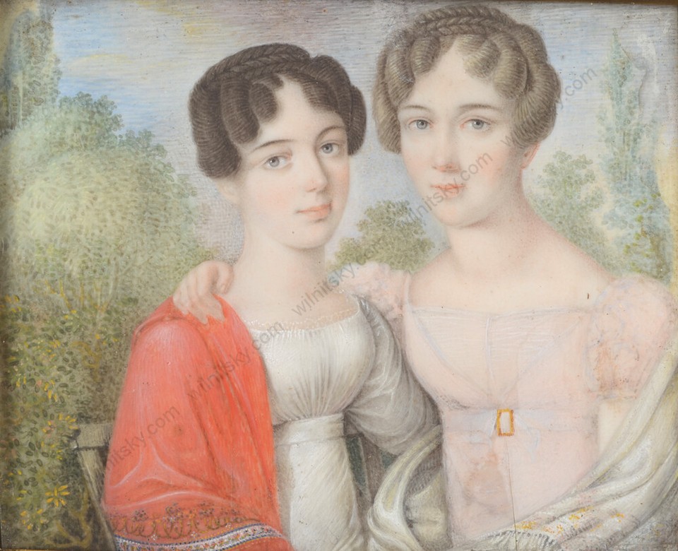 "Sisters von Carlowitz", high quality miniature!, Dresden 1820/25 | eBay