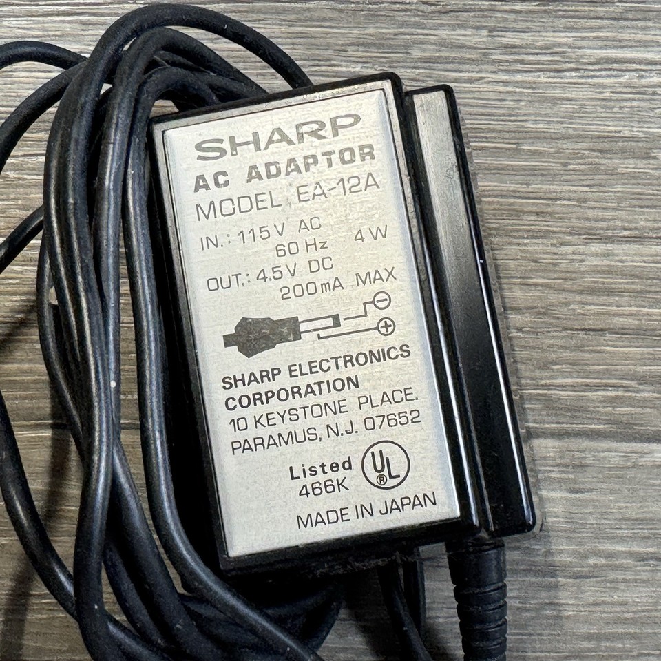 Sharp EA-12A AC-DC Adapter 4.5V DC 200m 5.5mm Connector | eBay