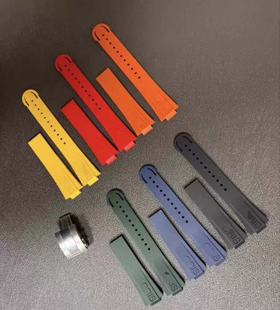 24x12mm FKM Fluoro Rubber Convex Strap Watchband For Oris Aquis 7730 ...