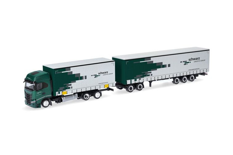 Camion Iveco S-Way Herpa 6x2 maquette LZV avec remorque Dolly