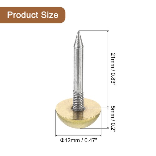 40Pcs Solid Brass Tacks, 12 mm Retro Upholstery Nails Tack for ...