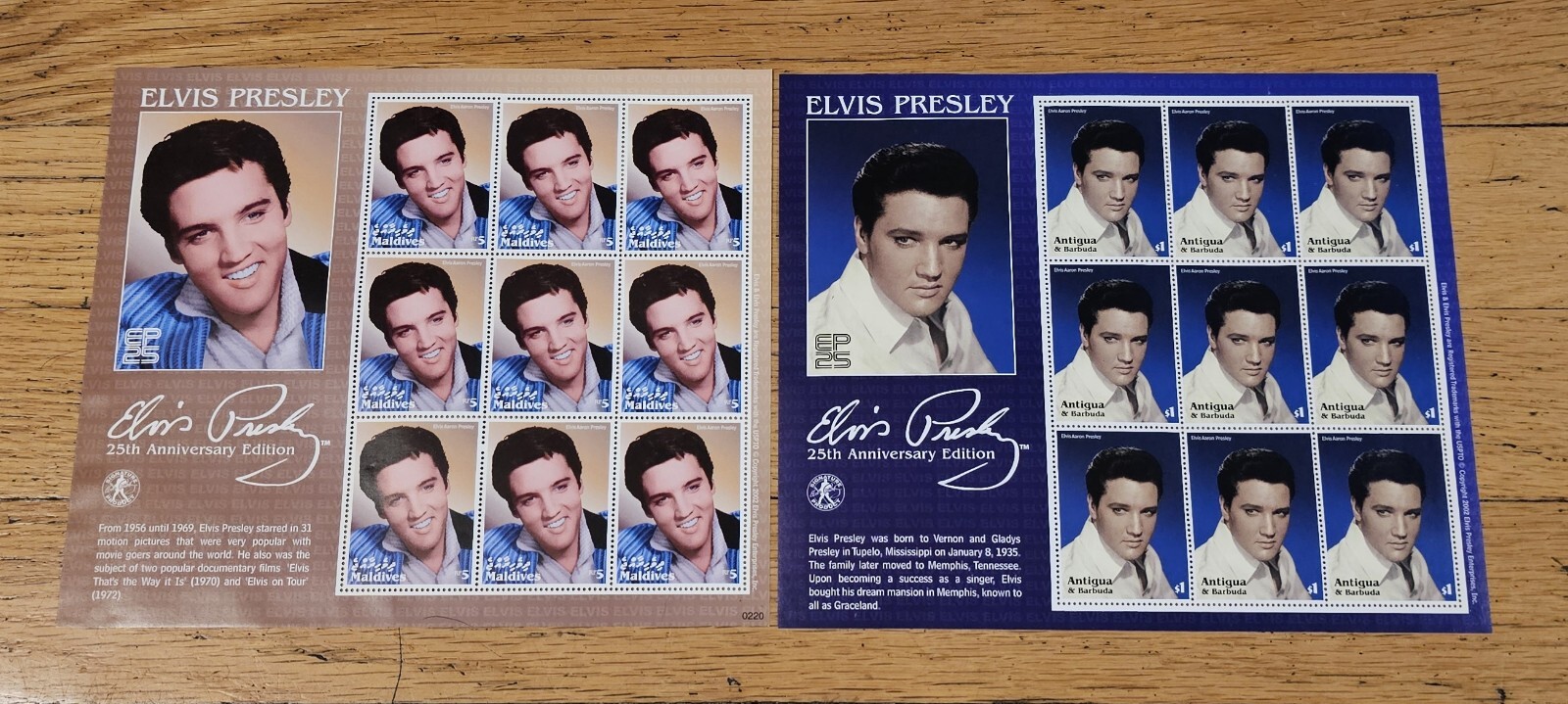 Elvis Presley Stamp Sheet Bundle Lot Of 18 Stamps 25th Anniversary ...