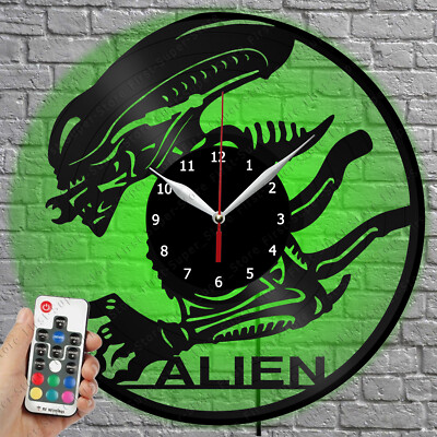 LED Clock Alien Covenant Vinyl Record Wall Clock Led Light Wall Clock ...