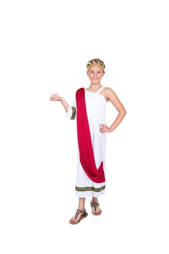 Girls Roman Emperess Goddess Costume Kids Greek Toga Book Week Fancy ...