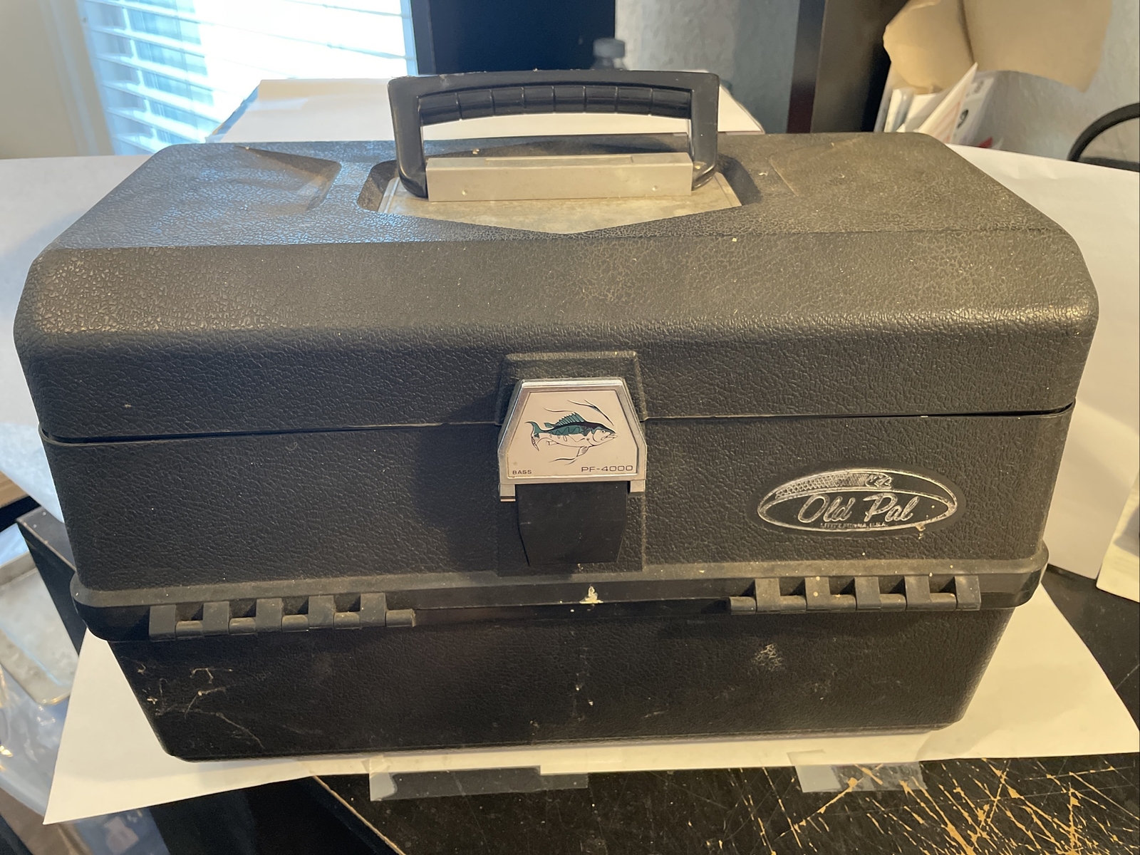 🟡VINTAGE OLD PAL BASS PF-40000 TACKLE BOX DUAL FOLDING TRAYS FAST ...