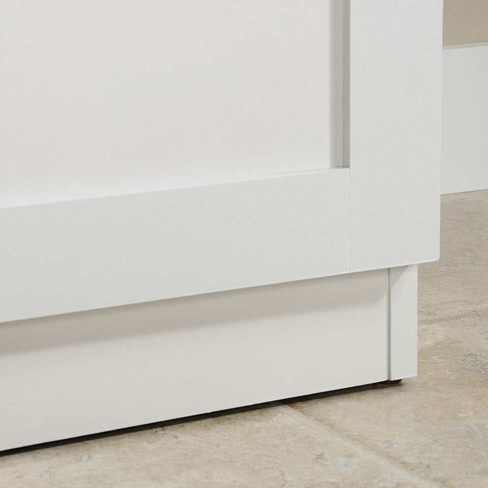 White Finish Storage Cabinet Pantry Laundry Closet Organizer Utility ...