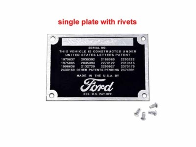 Ford data plate Aluminium Acid Aching (single plate with rivets) | eBay