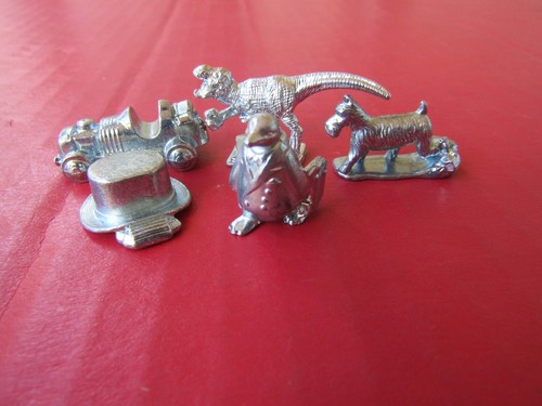 BOARD GAME MONOPOLY Cheaters 5 Replacement Tokens Dog Car T-Rex Penquin ...