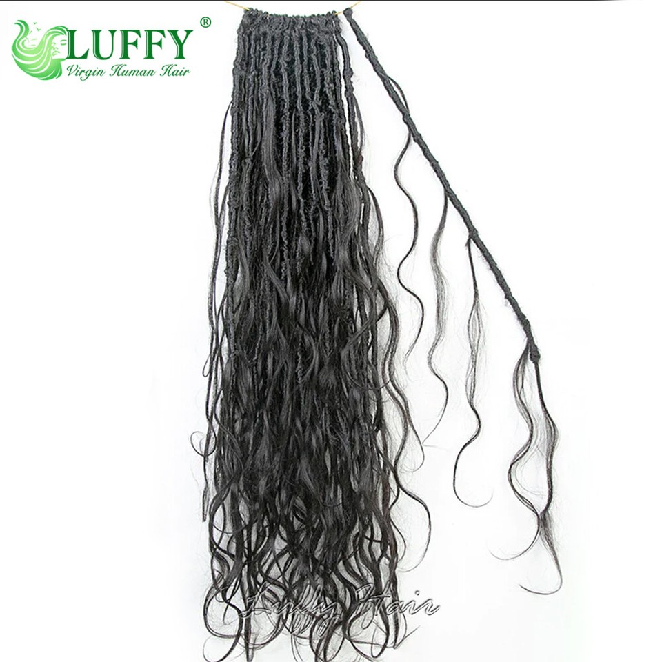 Boho Locs Human Hair Body Wave Crochet Locs Hair Extension Pre Looped ...