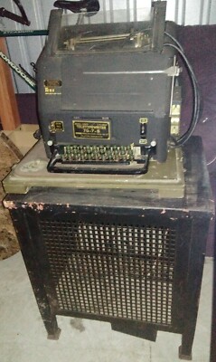 Antique Signal Corps US Army Teletypewriter TG-7-B Stand, Paper Rolls ...