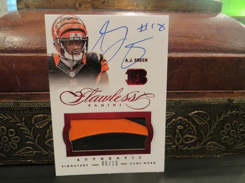 Panini Flawless Ruby Autograph Jersey Bengals Auto A.J. Green 05/15 ...