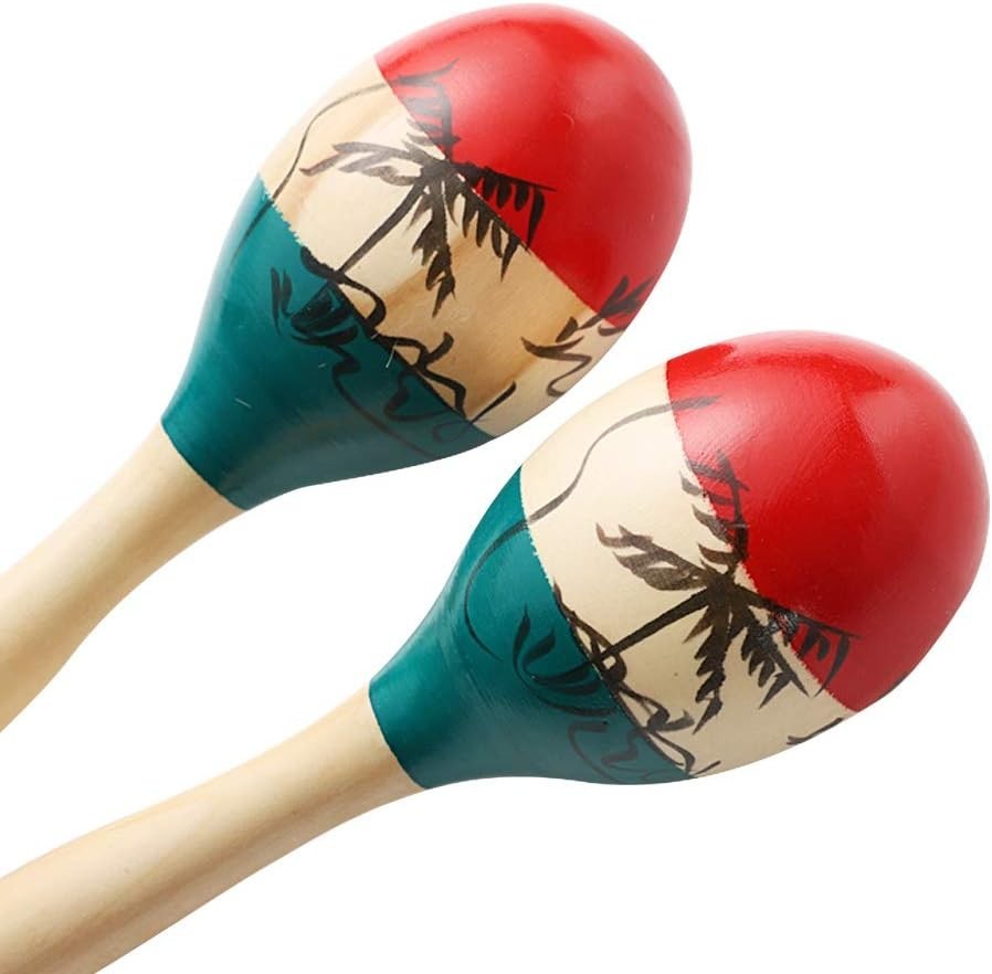 Maracas Large Colorful Wood Rumba Musical Shakers Rattle Hand ...