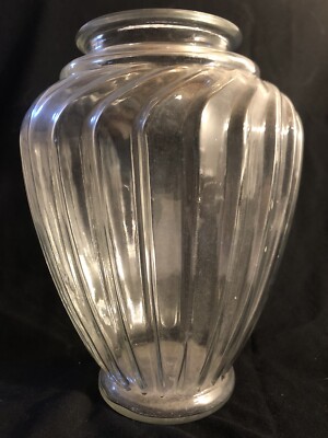 Vintage Clear Syndicate Sales Glass Vase 9" tall with Ming Vase Design ...