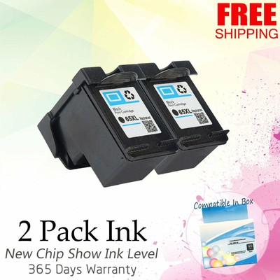 2PK 65 XL Black Ink Cartridge For HP Deskjet 2652 2655 3730 3733 3752 ...