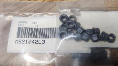 15 LOT MIL SPEC 10-32 MS21042L3 BLACK OXIDE 6 POINT LOCK NUT FREE US ...