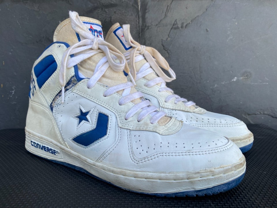 Converse Cons Hi Top White Leather Vintage Sneakers NBA Made in Korea ...