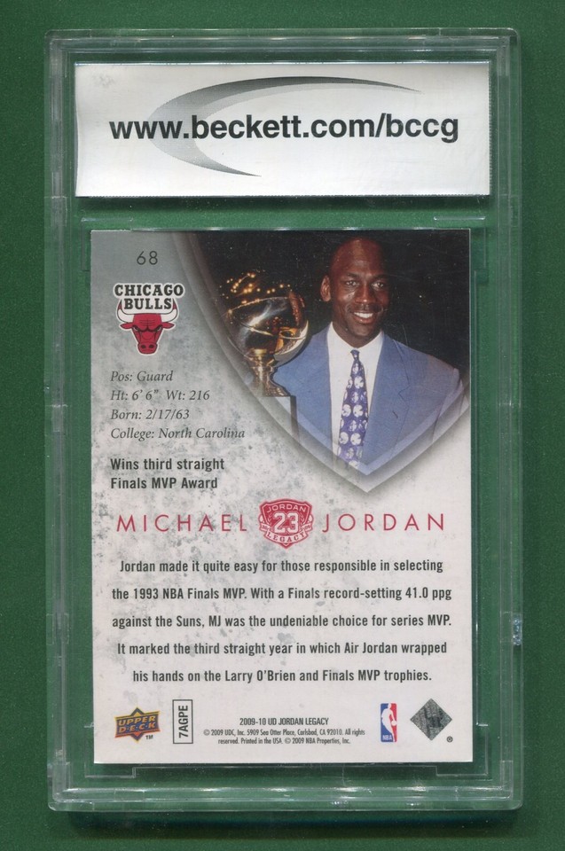 MICHAEL JORDAN CHICAGO BULLS 2009 UD MJ LEGACY COLLECTION GOLD #68 ...