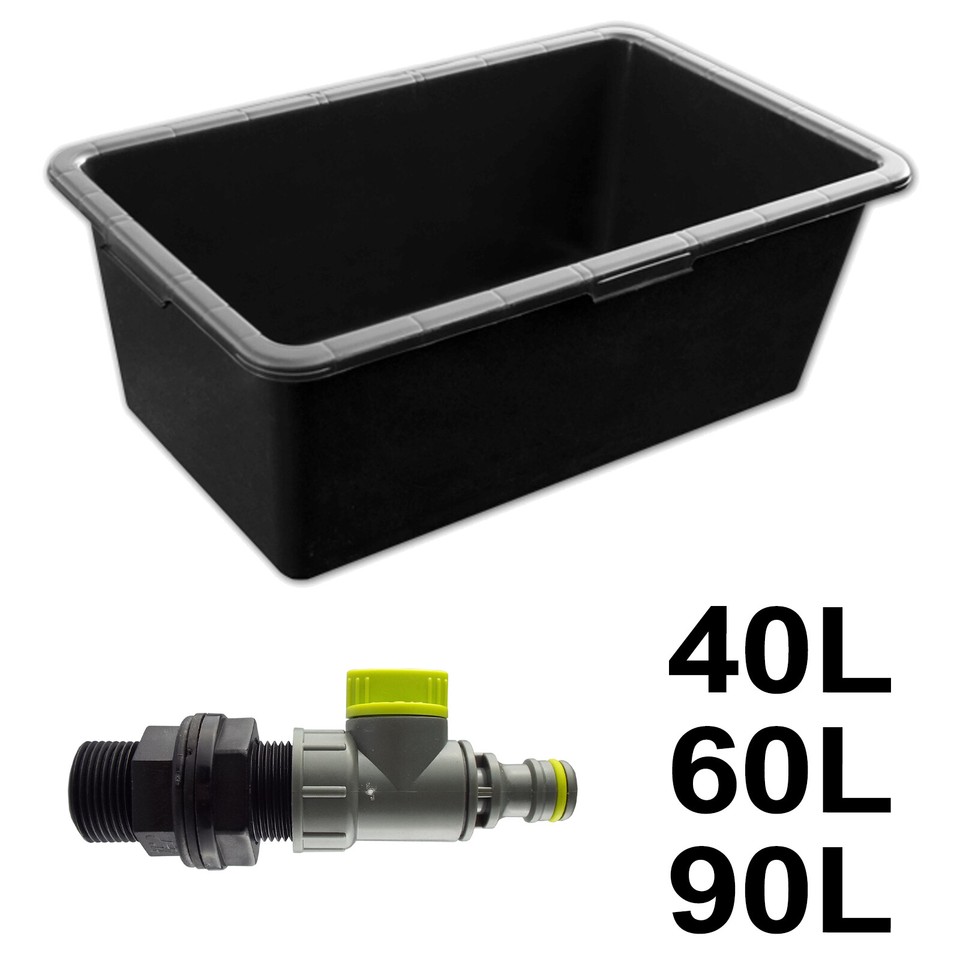 40-90L Heavy Duty Mortar Mixing Tub–Black Plastic Tray for Plasterers ...